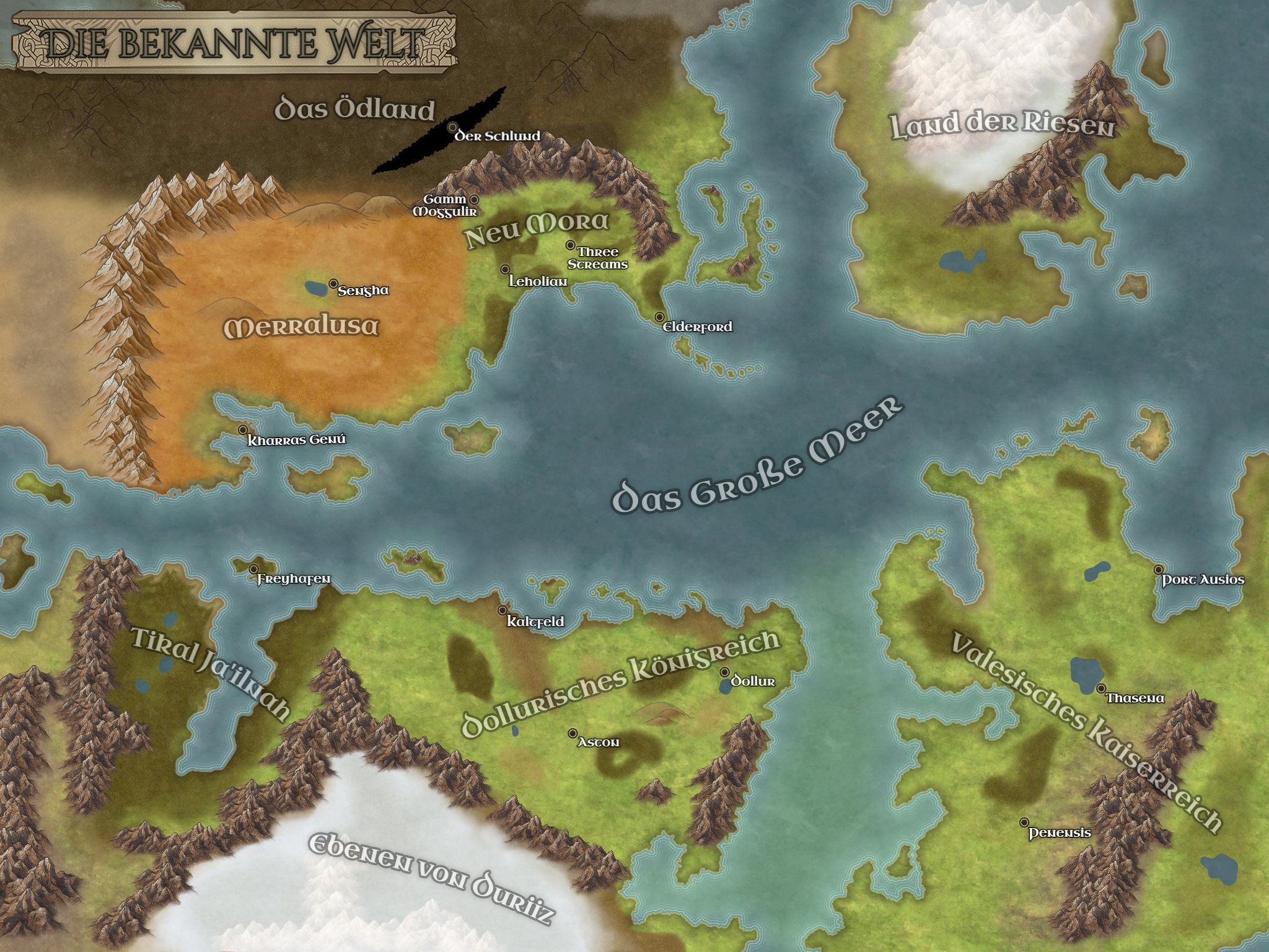 Die bekannte Welt Maps